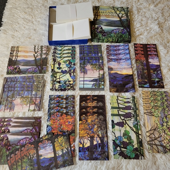 Vintage | Office | Tiffany Stained Glass Windows 48 Notecards Vintage ...